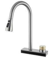 China Stainless Steel Kitchen Faucet with Pull Down Waterfall Design and Hot/Cold Mixer for sale