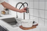 China Stainless Steel Kitchen Faucet with Pull Down Waterfall Design and Hot/Cold Mixer for sale