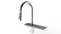 China 304 Stainless Steel Kitchen Faucet Pull Out Mixer Tap With Rainfall Shower Versatile for sale