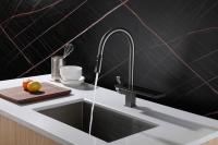 China 304 Stainless Steel Kitchen Faucet Pull Out Mixer Tap With Rainfall Shower Versatile for sale