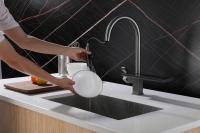 China 304 Stainless Steel Kitchen Faucet Pull Out Mixer Tap With Rainfall Shower Versatile for sale