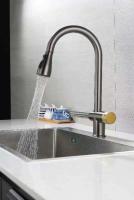 China Modern Pull Down Stainless Steel Brushed Kitchen Sink Faucets with Ceramic Valve Core for sale