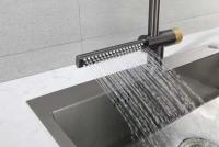 China Modern Pull Down Stainless Steel Brushed Kitchen Sink Faucets with Ceramic Valve Core for sale