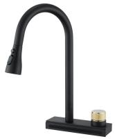 China Modern Kitchen Faucet with Pull Down Sprayer Stainless Steel Brushed Nickel Commercial Bar Waterfall for sale