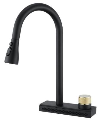 China Modern Kitchen Faucet with Pull Down Sprayer Stainless Steel Brushed Nickel Commercial Bar Waterfall for sale