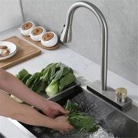 China Modern Kitchen Faucet with Pull Down Sprayer Stainless Steel Brushed Nickel Commercial Bar Waterfall for sale
