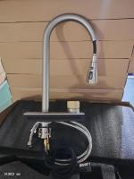 China Modern Kitchen Faucet with Pull Down Sprayer Stainless Steel Brushed Nickel Commercial Bar Waterfall for sale