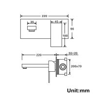 China Single Handle Concealed Basin Faucet in Chrome Plated Copper Material for Bathroom for sale