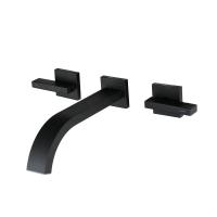 China In-wall Concealed Basin Faucet Copper Black And Chrome Hot And Cold Water Mixer Taps for sale