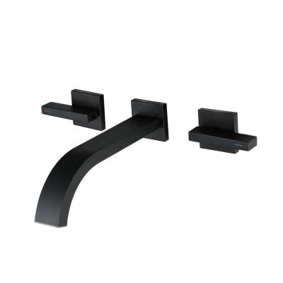 China In-wall Concealed Basin Faucet Copper Black And Chrome Hot And Cold Water Mixer Taps for sale