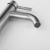 China Simple Design SUS 304 Single Handle Stainless Steel Basin Faucet with Brass Valve Core for sale