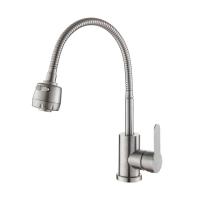 China Polished Single Handle Kitchen Sink Tap for Wall Mount and Cold Water in Zinc Body for sale