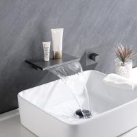 China 35MM Valve Seat Diameter Hot and Cold Waterfall Spout Bathroom Sink Tap for Wall Basin for sale