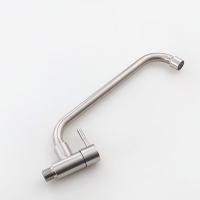 China Brushed Stainless Steel Single Cold Quick Opening Faucet for In-Wall Vegetable Basin for sale