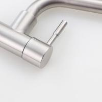 China Brushed Stainless Steel Single Cold Quick Opening Faucet for In-Wall Vegetable Basin for sale