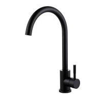 China Matte Black Deck Mounted Kitchen Faucet Stainless Steel 304 Water Tap Mixer Tap Sink Taps for sale