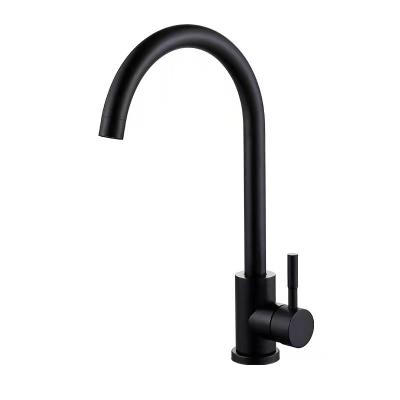 China Matte Black Deck Mounted Kitchen Faucet Stainless Steel 304 Water Tap Mixer Tap Sink Taps for sale