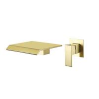 China Traditional Style Brushed Surface Waterfall Faucet Shower Set for Lavatory Bathroom Sink for sale