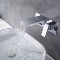 China Hotel Bathroom Basin Faucet Wall Mounted with Design Water Mixer Taps and Brass Material for sale