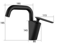 China Lizhen-Hwa.Con Black Brass Bathroom Faucet with Modern Design and Hot/Cold Single Hole for sale