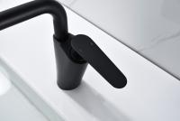 China Lizhen-Hwa.Con Black Brass Bathroom Faucet with Modern Design and Hot/Cold Single Hole for sale