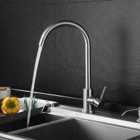 China Modern Design Stainless Steel Spout SUS304 Lead Free Single Handle Kitchen Faucet for sale