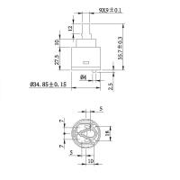 China Ceramic Water Purifier Replacement for Hotel 35mm Anti-Open Joystick Faucet Cartridge for sale