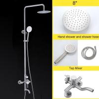 China Bestseller Metal Silver Square Built In Wall Concealed Mount Mixer Rain Shower Head And Hand Held Shower Faucet Set for sale
