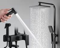 China Chrome Finished Multifunctional Rain Shower Head Spray Set for Hot and Cold Water for sale