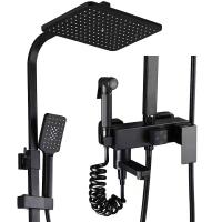 China Chrome Finished Multifunctional Rain Shower Head Spray Set for Hot and Cold Water for sale
