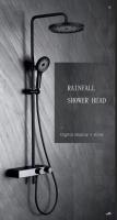 China Modern Design High Pressure Black Rainfall Shower Head Set for Bathroom Spout Feature for sale
