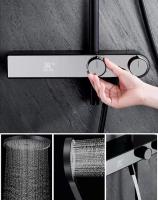 China Modern Design High Pressure Black Rainfall Shower Head Set for Bathroom Spout Feature for sale