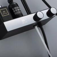 China Modern Design High Pressure Black Rainfall Shower Head Set for Bathroom Spout Feature for sale