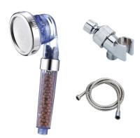 China High Pressure Bathroom Germanium Stone 3 Filter Water Saving Shower Head Set Modern Design for sale