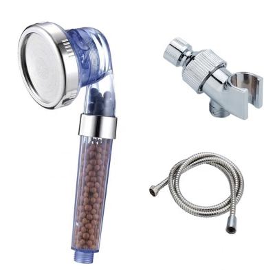 China High Pressure Bathroom Germanium Stone 3 Filter Water Saving Shower Head Set Modern Design for sale