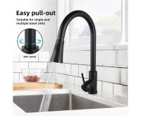 China 360 Swivel Round Black Laundry Sink Kitchen Faucet for Simple Style and Reliability for sale