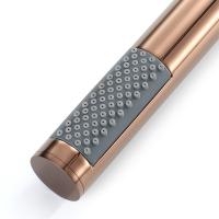 China Stylish Round Rose Gold Copper Hand-Held Shower Head With Hose for Modern Bathrooms for sale