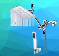 China 2022 Brass Nut Bathroom High Pressure Shower Head Set with Ultra Thin Square Rainfall Spray for sale