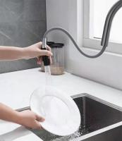 China Stainless Steel Kitchen Faucet with Pull Down Sprayer Lizhen Hwa.Con Sink Mixer Tap for sale