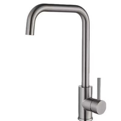 China 2024 Lizhen Hwa.EngTaps Sus304 201black Hot Cold Water Kitchen Tap Single Handle Mixer for sale