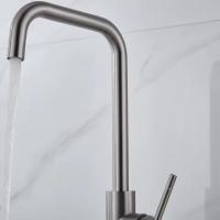 China 2024 Lizhen Hwa.EngTaps Sus304 201black Hot Cold Water Kitchen Tap Single Handle Mixer for sale