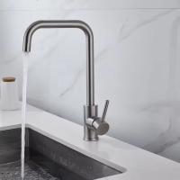 China 2024 Lizhen Hwa.EngTaps Sus304 201black Hot Cold Water Kitchen Tap Single Handle Mixer for sale