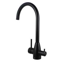 China 3 Ways Filter Water Mixer Tap Swivel Kitchen Sink Faucet in Contemporary Black Brushed for sale