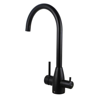 China 3 Ways Filter Water Mixer Tap Swivel Kitchen Sink Faucet in Contemporary Black Brushed for sale