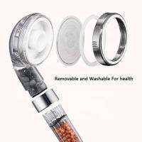 China Chrome Surface Finishing ABS Plastic High Pressure Filter Stone Handheld Shower Head for sale