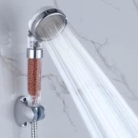 China Chrome Surface Finishing ABS Plastic High Pressure Filter Stone Handheld Shower Head for sale