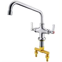 China Wall Mounted Brass Mixer Tap Kitchen Faucet Hot Cold Water Mixer for Commercial Kitchen for sale