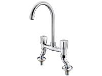 China Wall Mounted Brass Mixer Tap Kitchen Faucet Hot Cold Water Mixer for Commercial Kitchen for sale