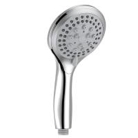 China Modern 5 Modes ABS Plastic Big Panel Round Chrome Rain Head Water Saver Shower Head for sale