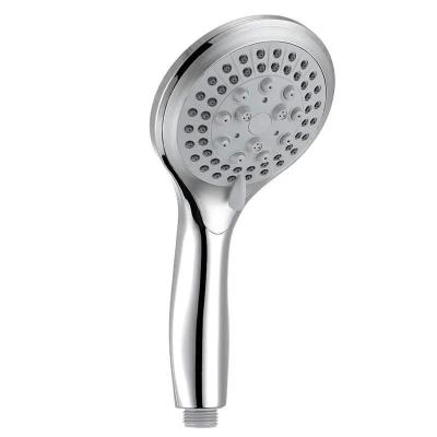 China Modern 5 Modes ABS Plastic Big Panel Round Chrome Rain Head Water Saver Shower Head for sale